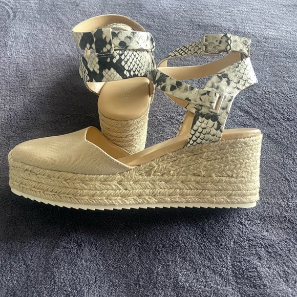 Nine West | Shoes | Nine West Python Print Wedges Brand New | Poshmark